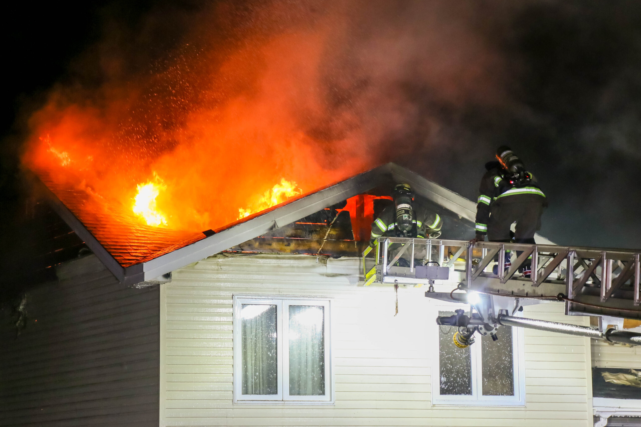 House destroyed in overnight fire; firefighters save cat and ...