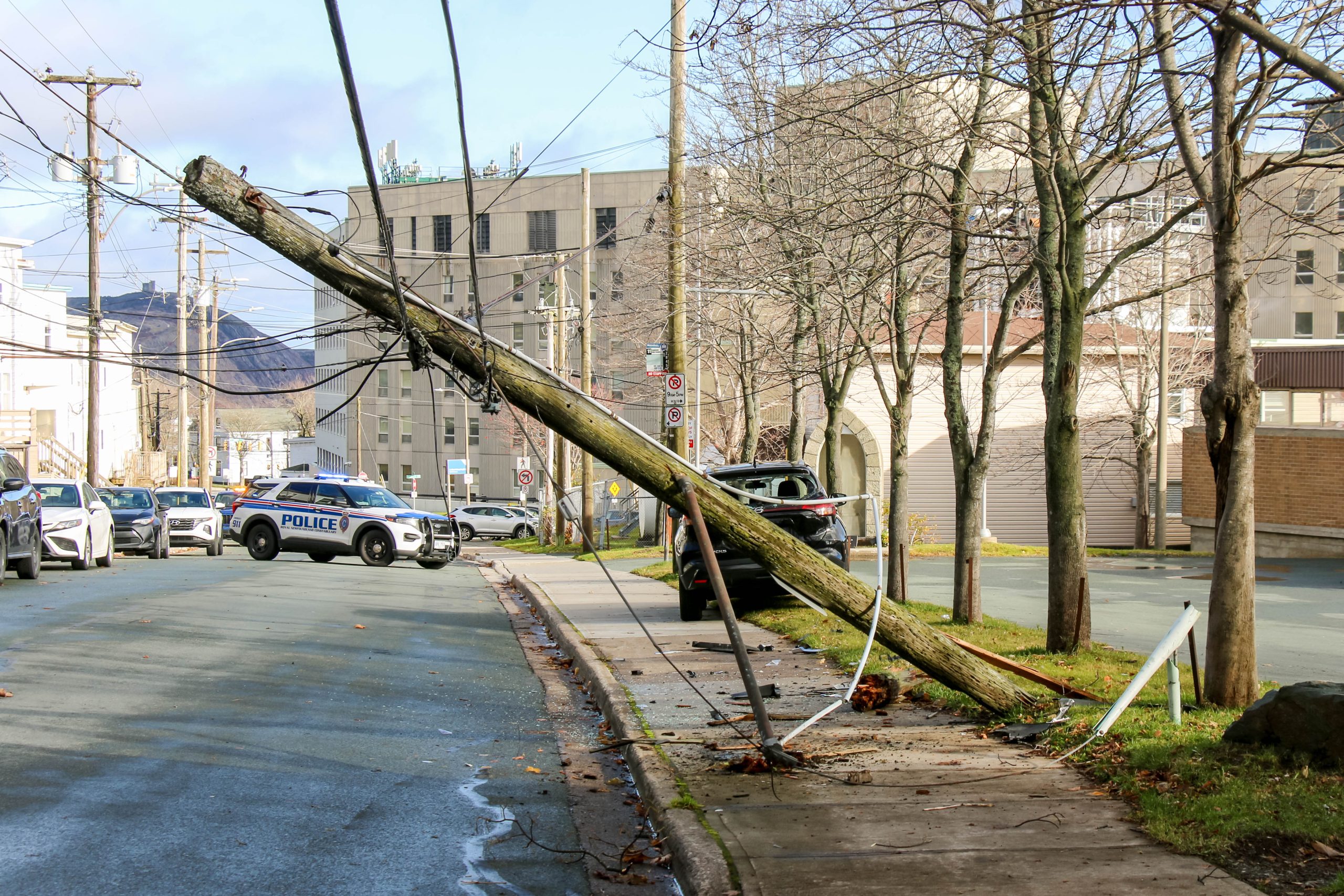 Single-vehicle crash downs utility pole, prompts street closure - NTV ...